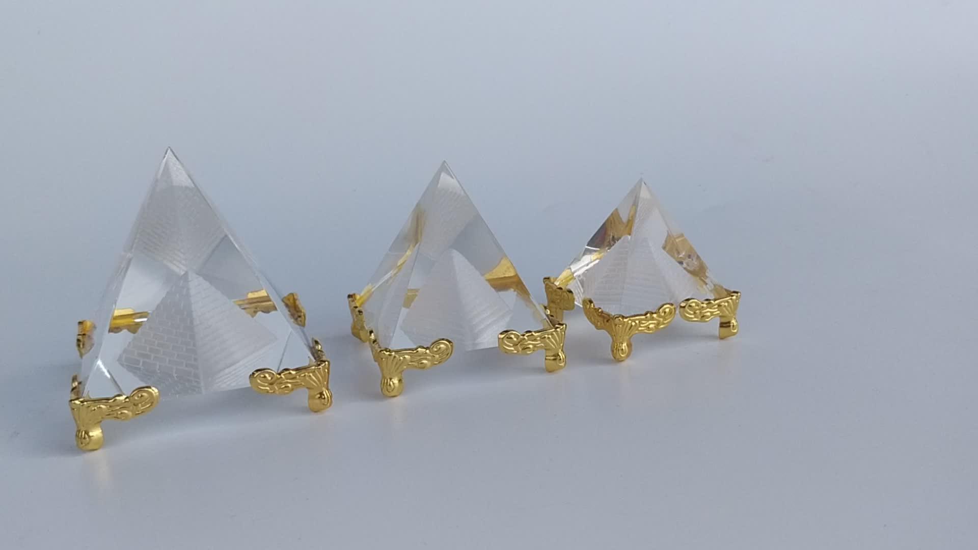 Wholesale Cheap Clear Crystal Glass Pyramid Paperweight Custom 3d Laser ...