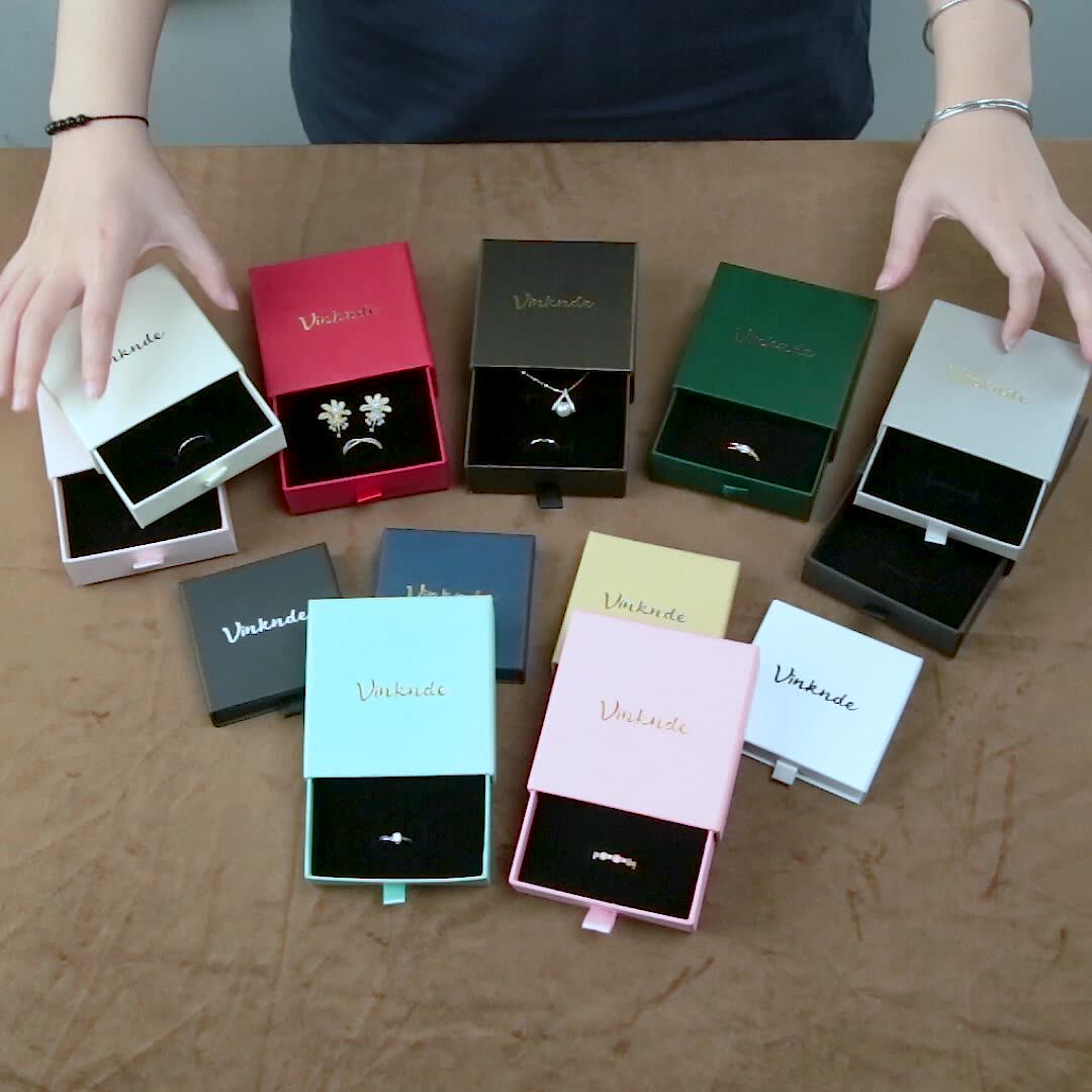 Fashion Luxury Branded Jewelry Boxes Packaging White Black Kraft Paper ...