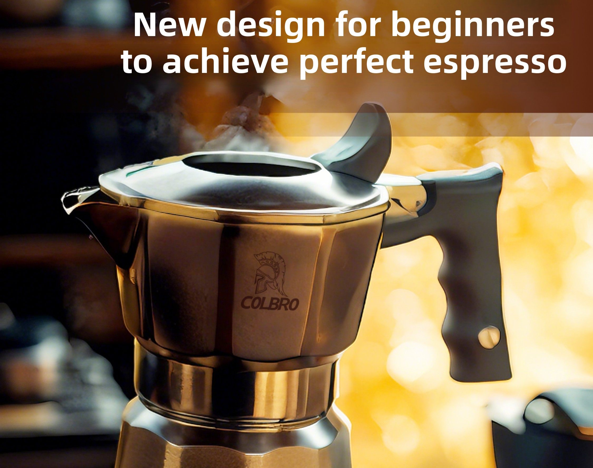 Colbro Pure Stainless Steel Moka Pot Camping Three-Valve Coffee Maker ...