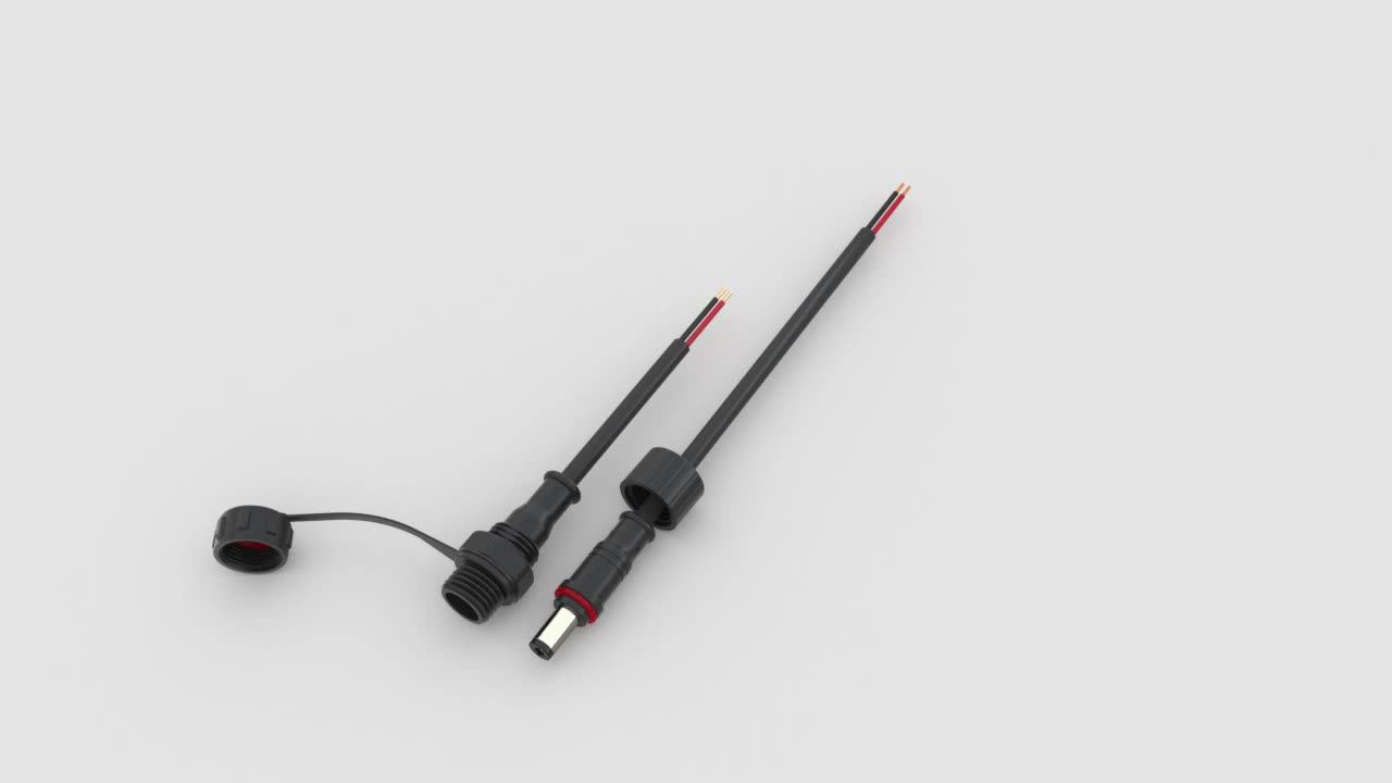 M12 Connector Ip65 Male Female Dc Connector 2 Pin Electrical Panel Wall ...