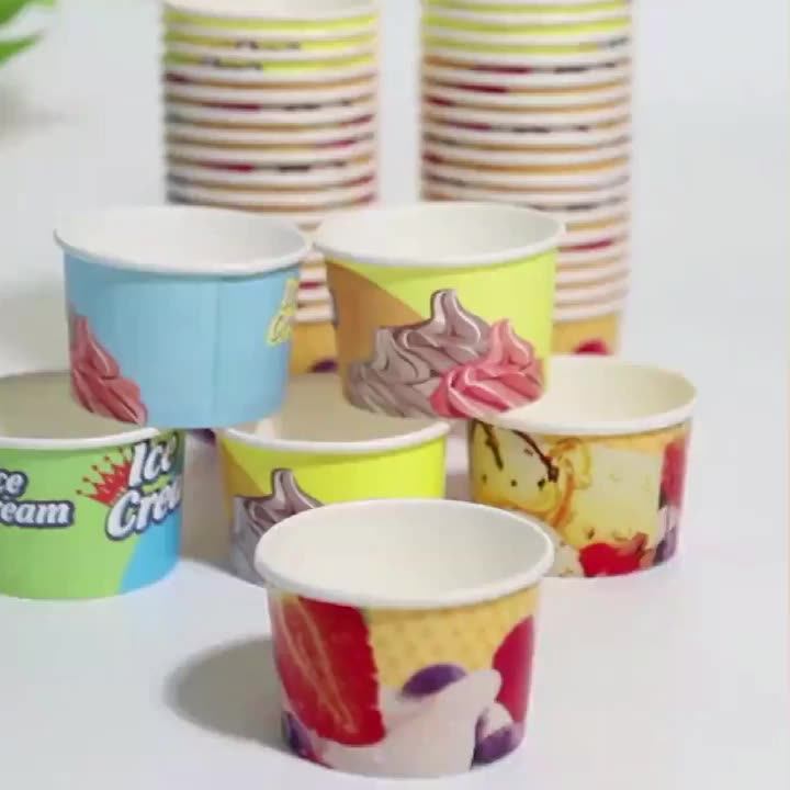 Custom Printed Disposable Ice Cream Paper Container 8oz 12oz 16oz 26oz ...