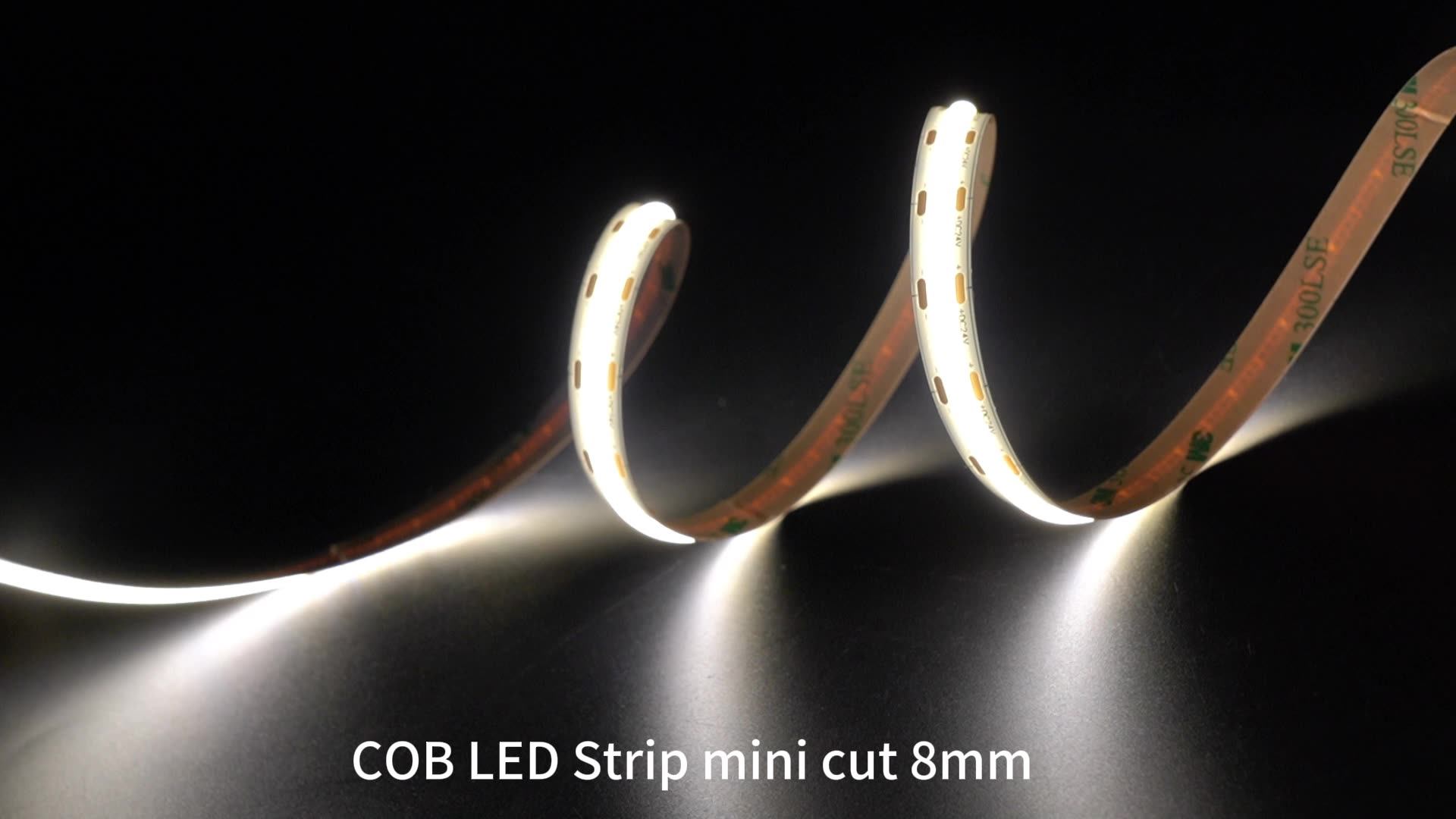 Wholesale Factory 10w/m 8mm Free Cutting Flexible Cob Led Strip 512leds ...
