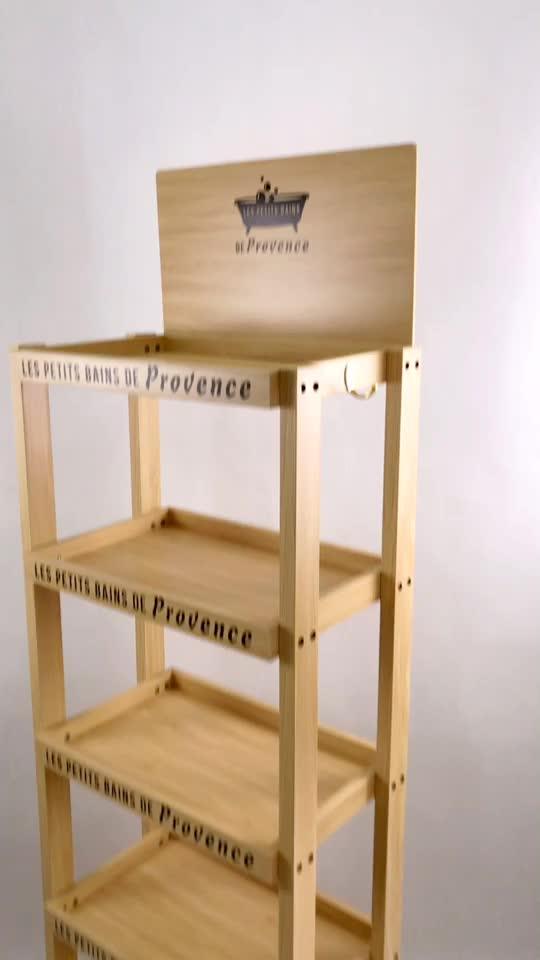 Custom Pos 4 Tiers Beverage Food Display Shelves Honey Floor Stand ...