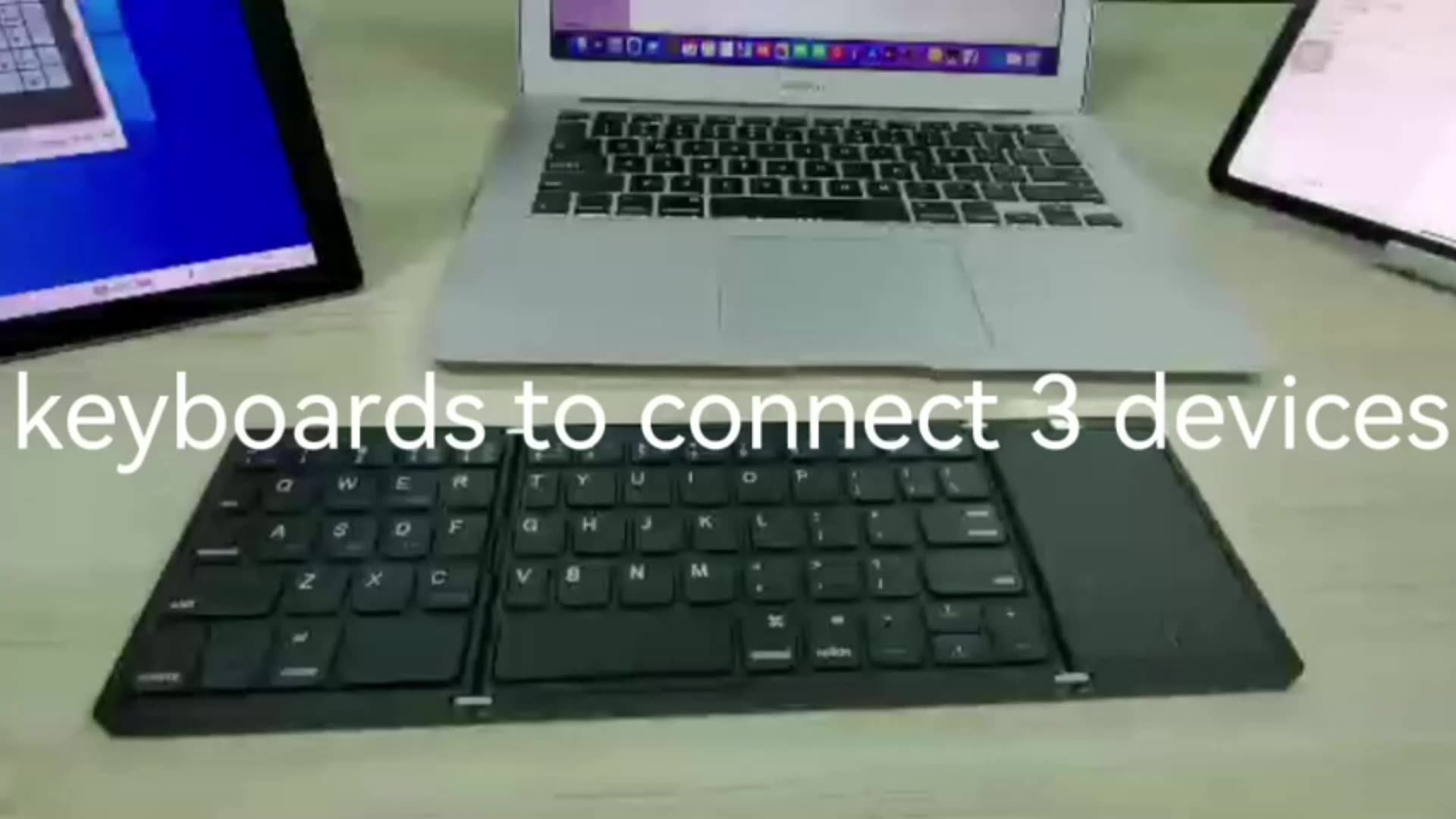 3-fold Bluetooth Keyboard Teclado Porttil Pocket Third Fold Touchpad ...