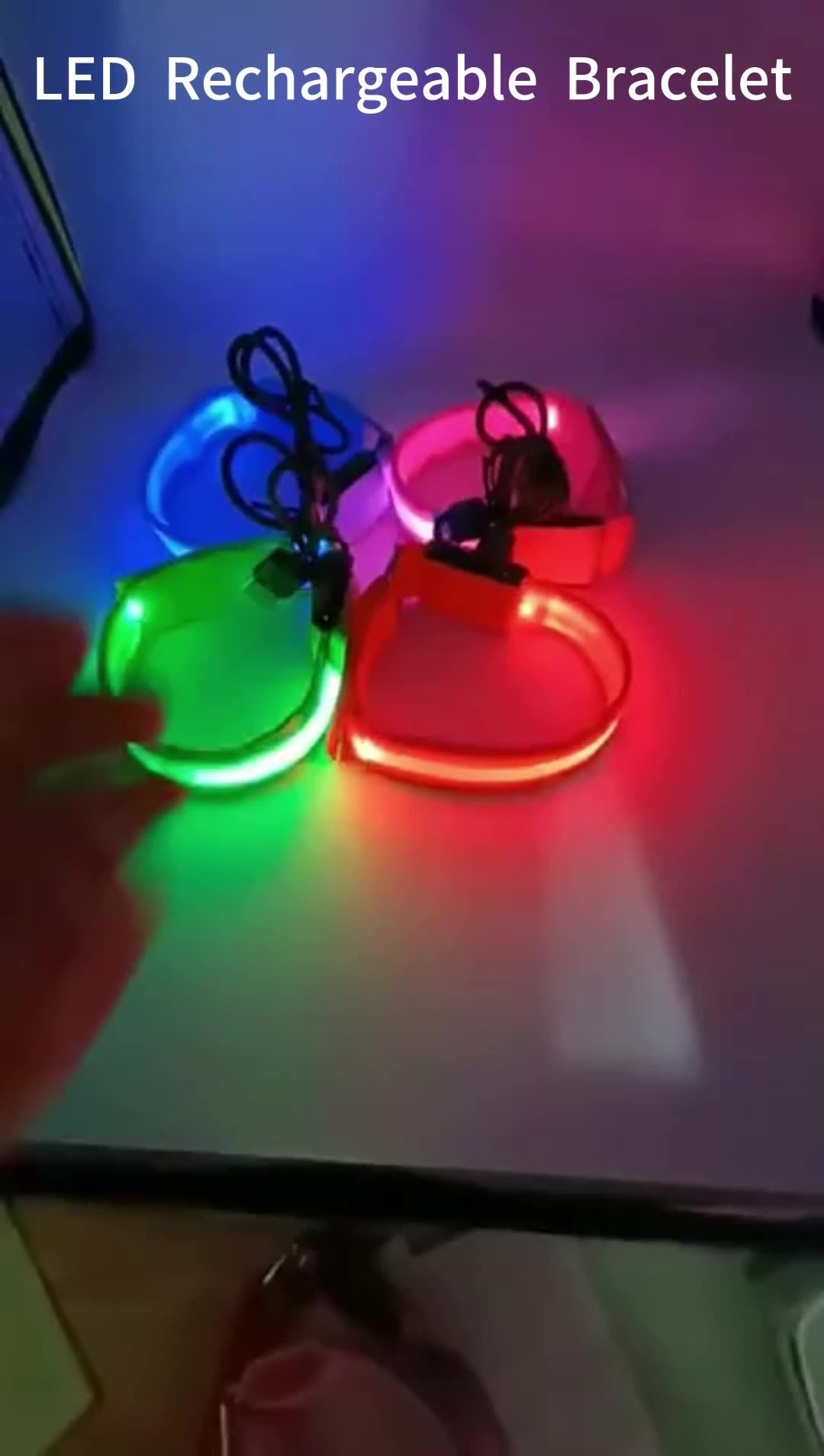 Amaz Usb Rechargeable Led Arm Strap Reflective Running Nylon Flashing ...