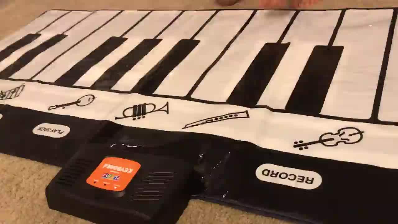 Kids Musical Piano Dancing Carpet 24 Keys Gigantic Keyboard Play Mat ...