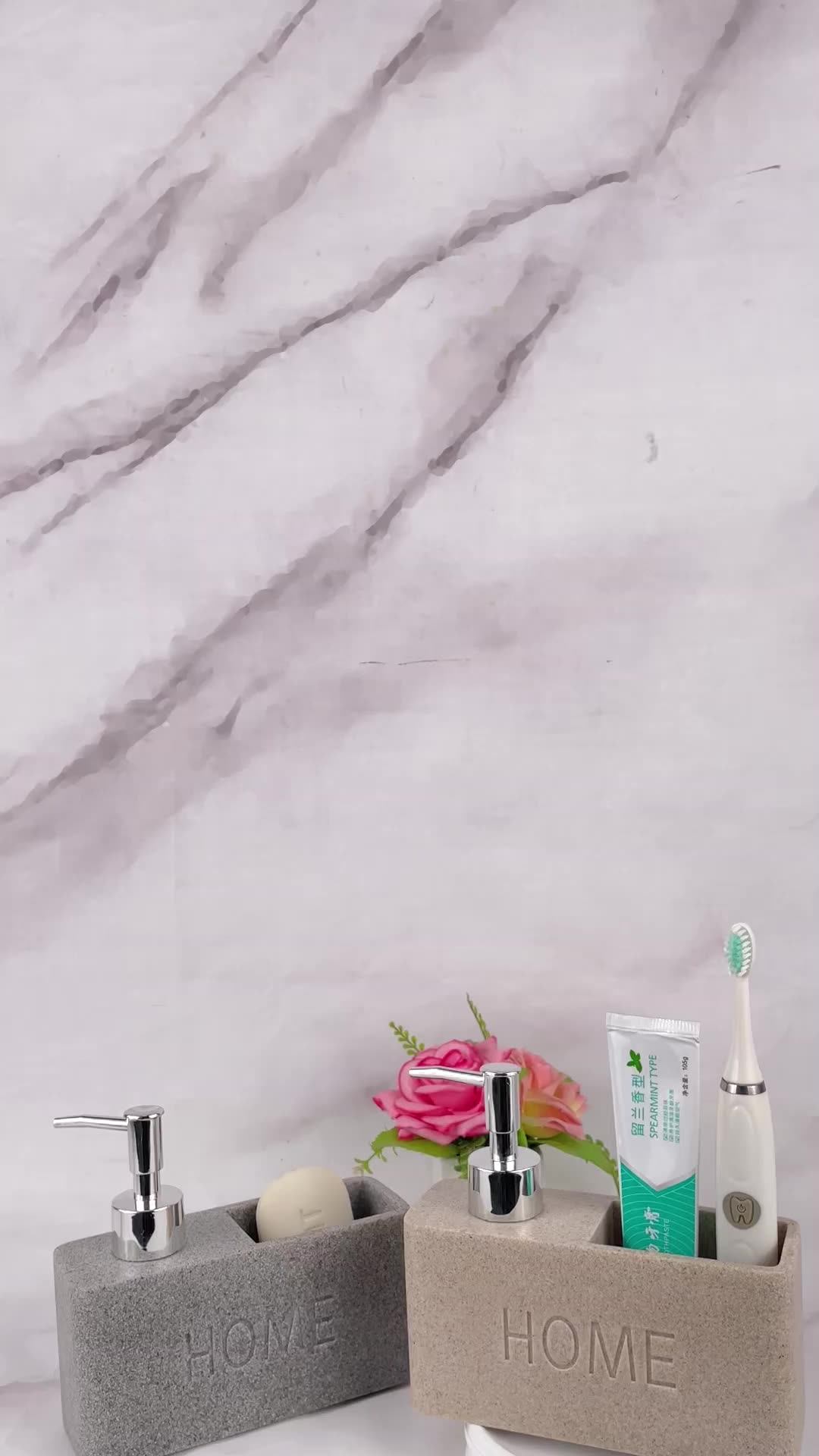 2 In 1 Polyresin Sandstone Marble Bathroom Kitchen Soap Dispenser And ...