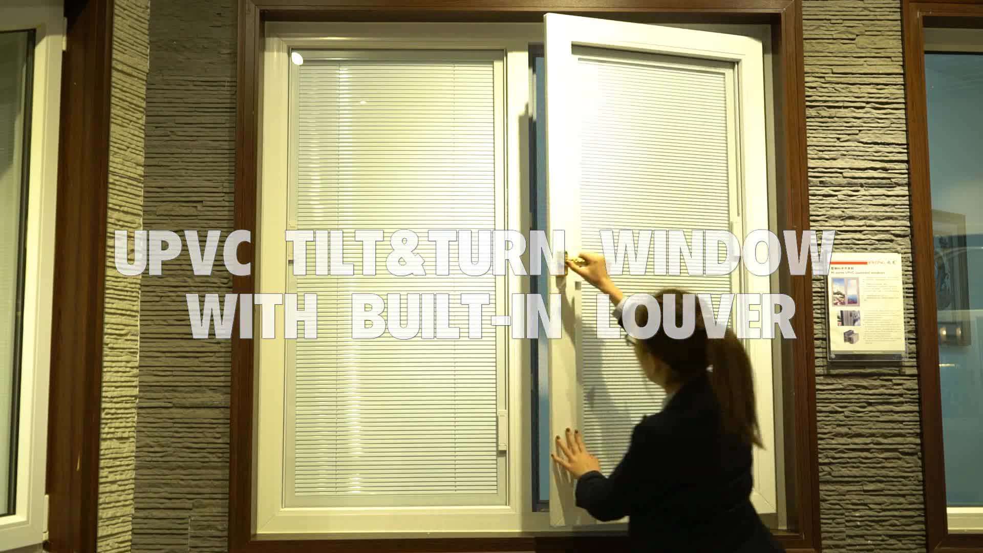 Upvc Plastic Tilt And Turn Swing Vinyl Windows Premium Hardware Blinds ...