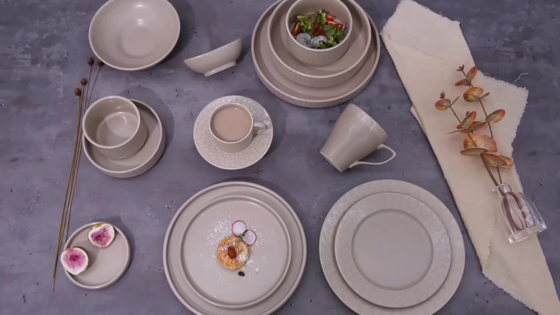 Porcelain Dinner Plate Set Dinnerware Modern Crockery Ceramic Stoneware ...