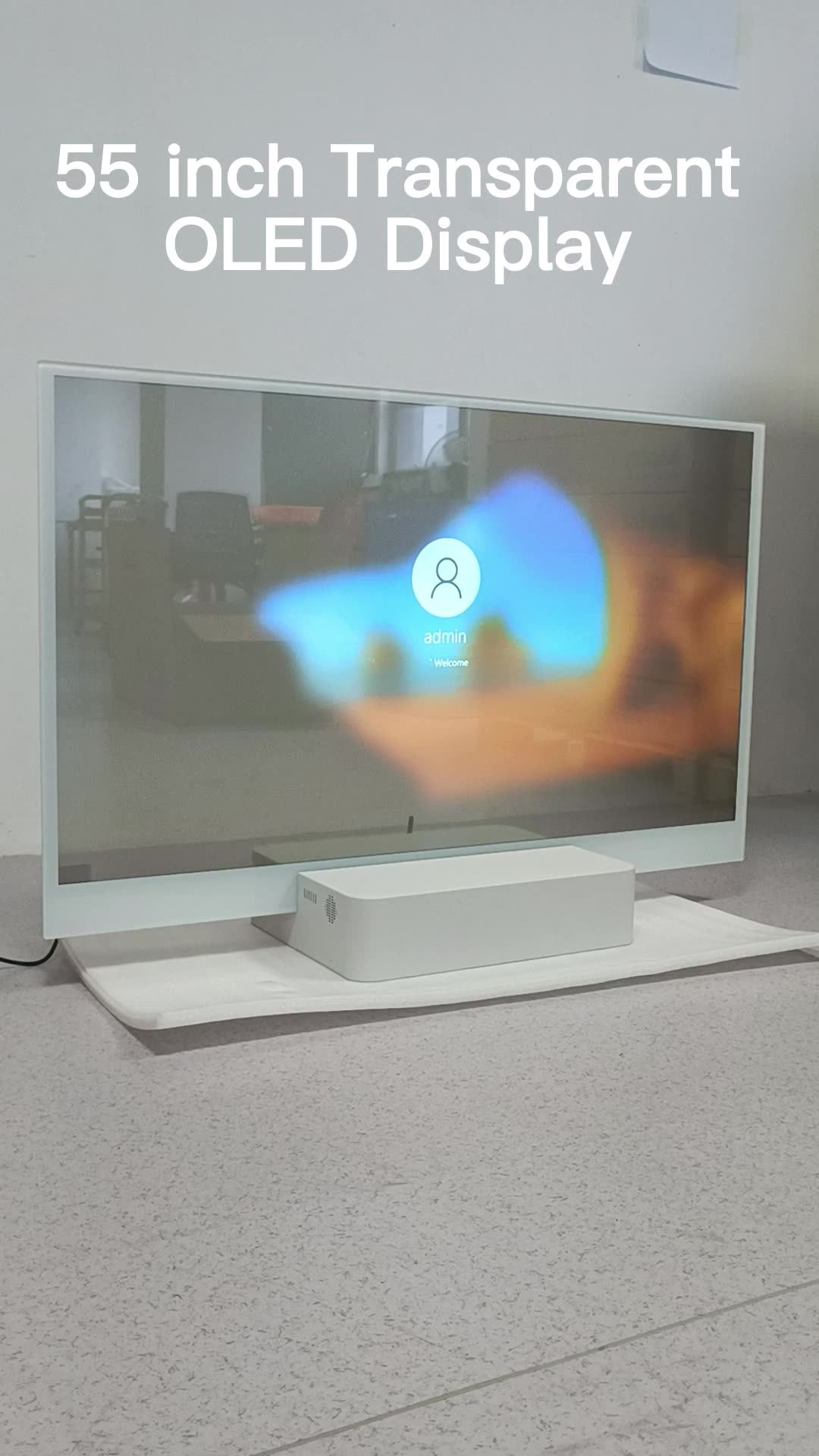 55 Inch Standing Floor Transparent Oled Display Touch Screen Ultra Thin ...