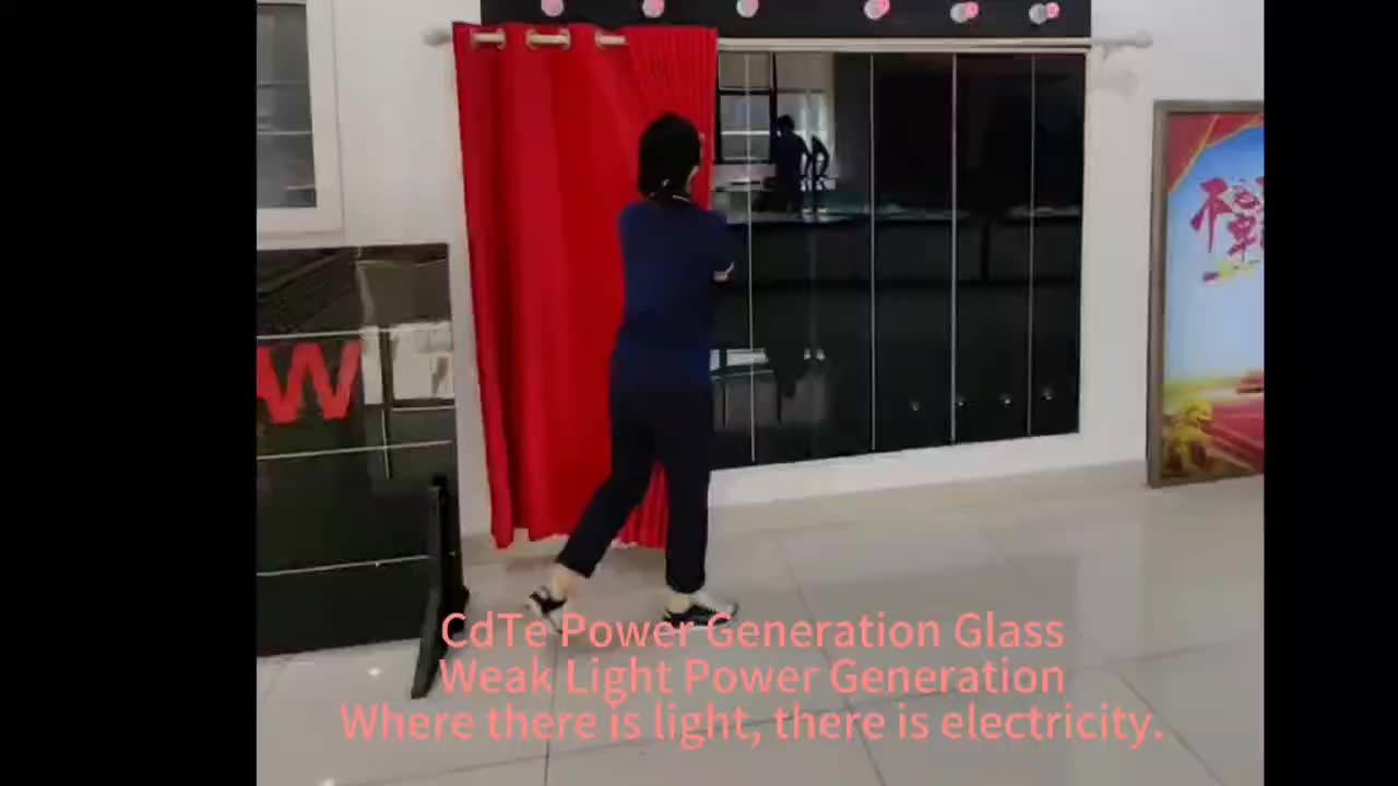 6.8mm Bipv Cdte Solar Power Glass With Black Color For Commercial ...