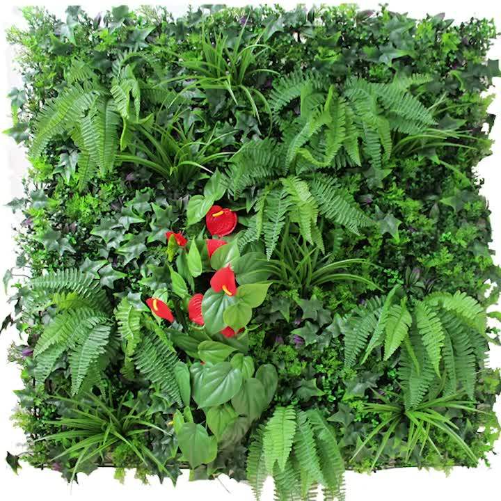 Fire Retardant Mixed Plants Living Wall Panel Artificial Living Green ...