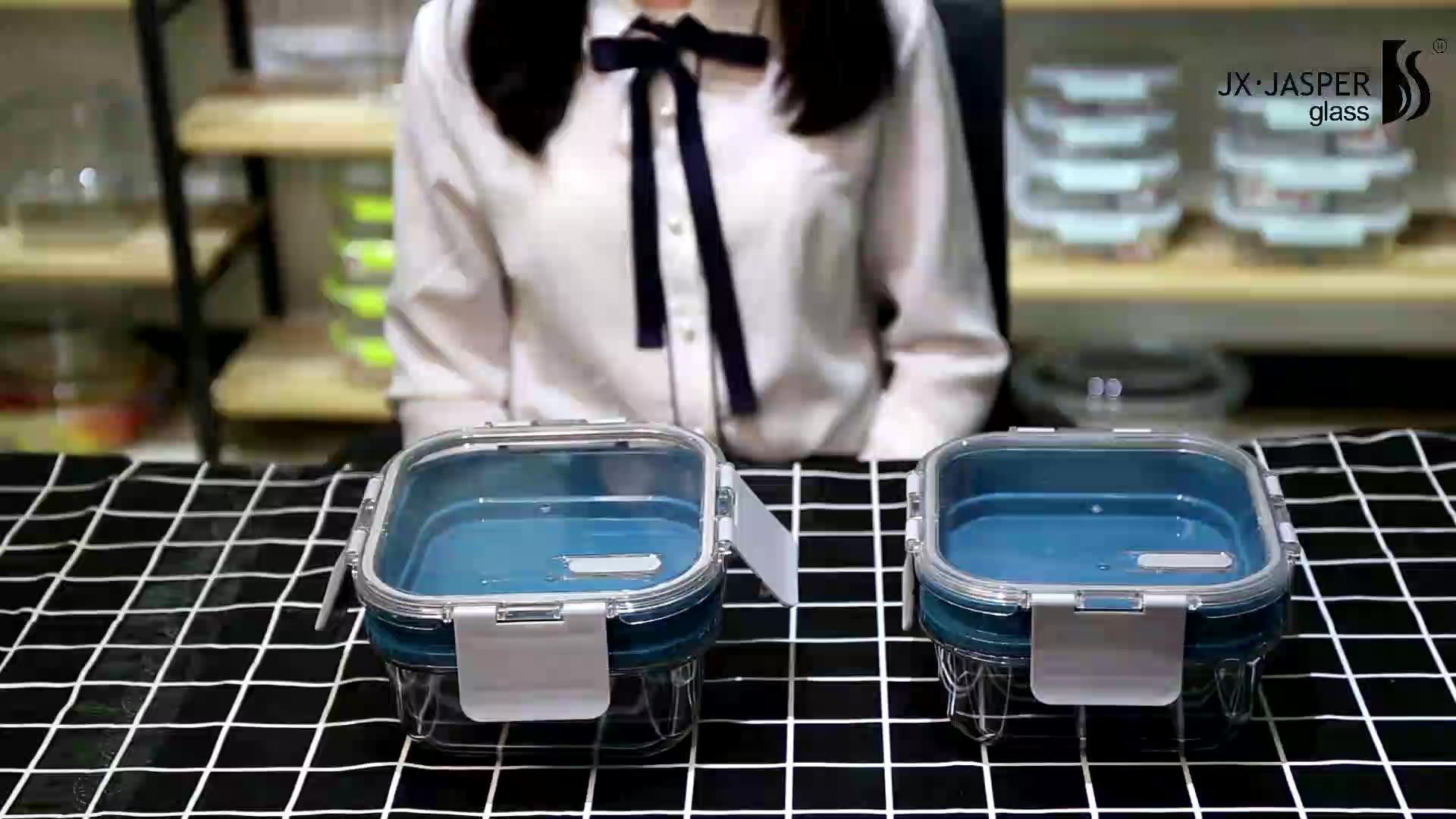 Double Layer Glass Lunch Box With Ms Material Lid - Buy Tiffin Lunch ...