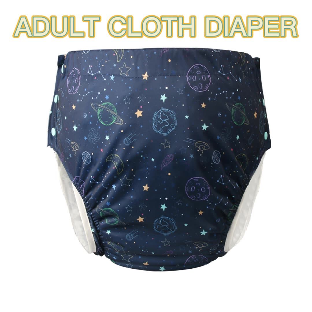 Abdl Adulr Cloth Diapers Star Dinosaur Washable Elastic Band Waterproof ...