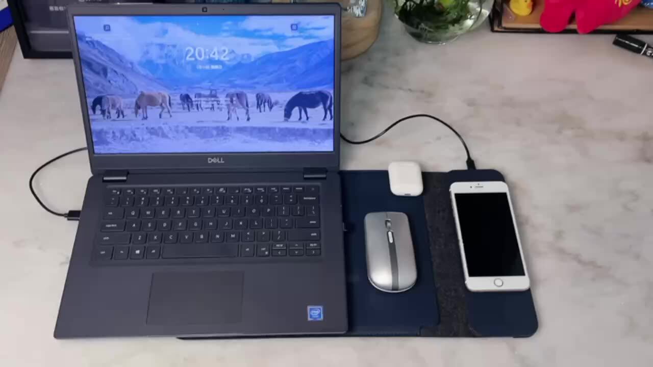 Luxury Leather Magnetic 4 In 1 Laptop Sleeve Wireless Charging For ...