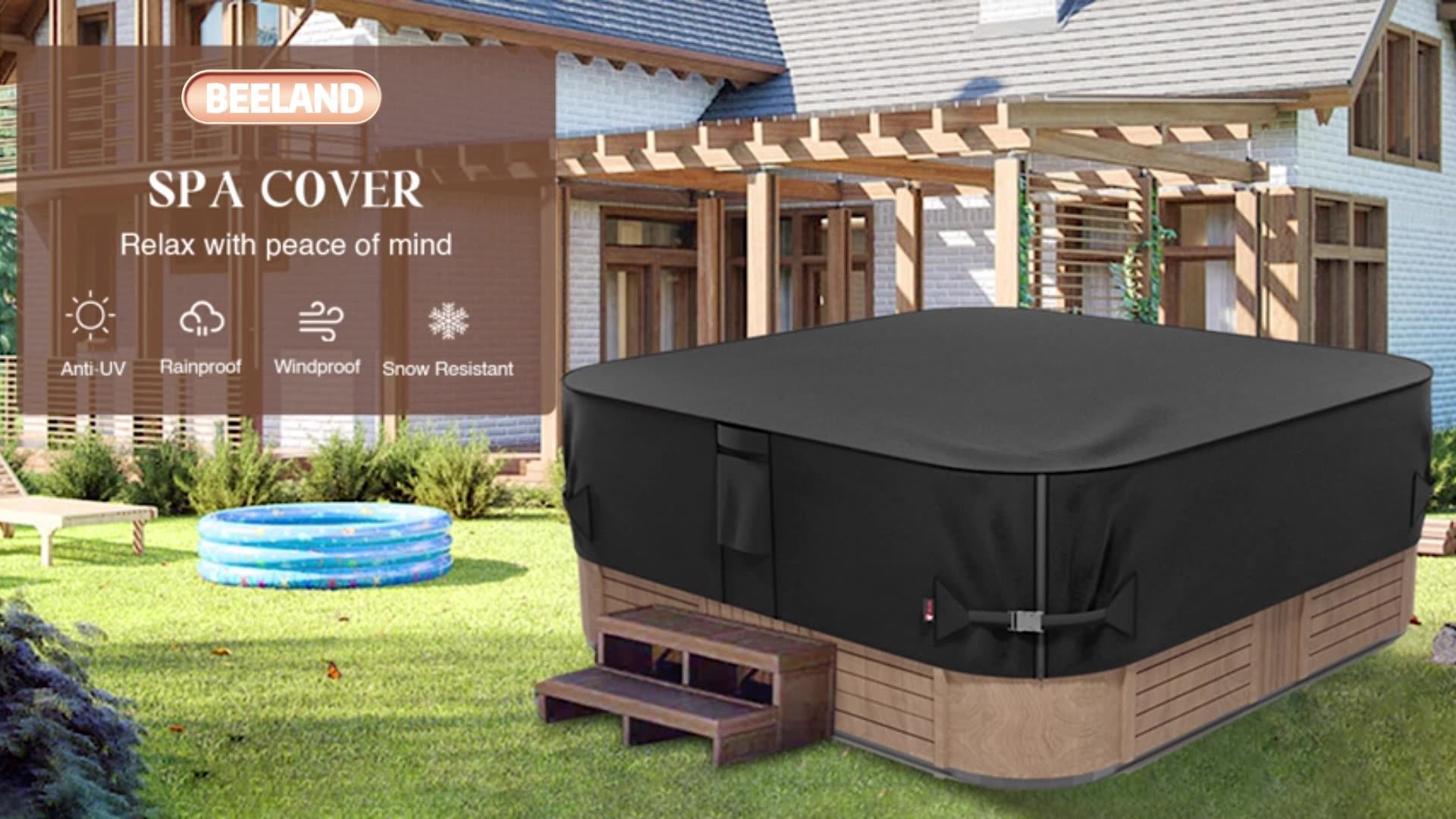 600d Polyester Waterproof Anti-uv Outdoor Square Hot Tub Cover Spa Pool ...