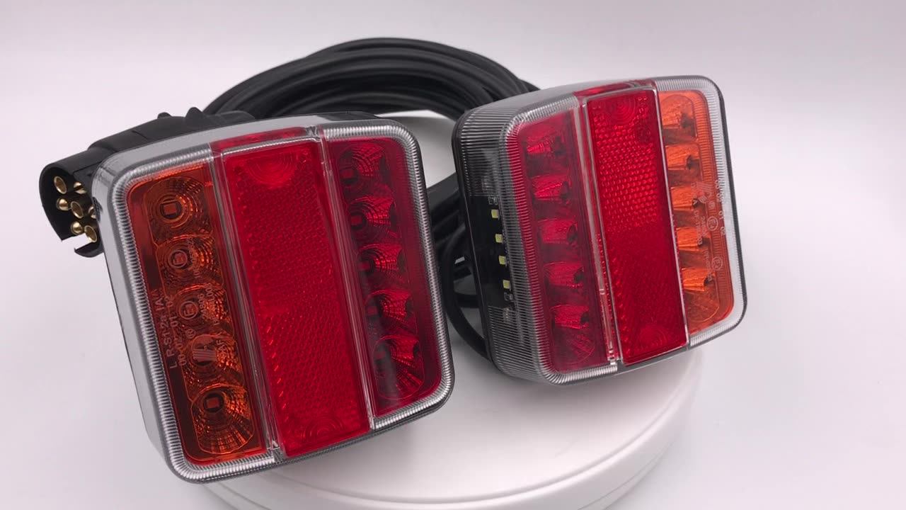 Emark Approval Amber/red Lens Led Magnetic Light Kit Automotive Wiring ...