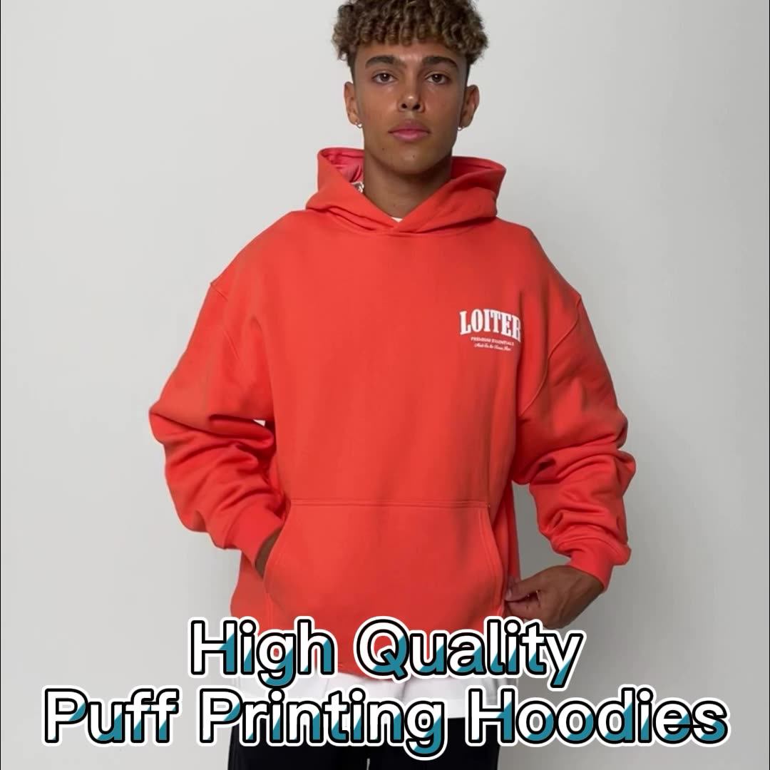 Custom High Quality 3d Puff Screen Dtg Print Oversized Heavyweight Drop ...