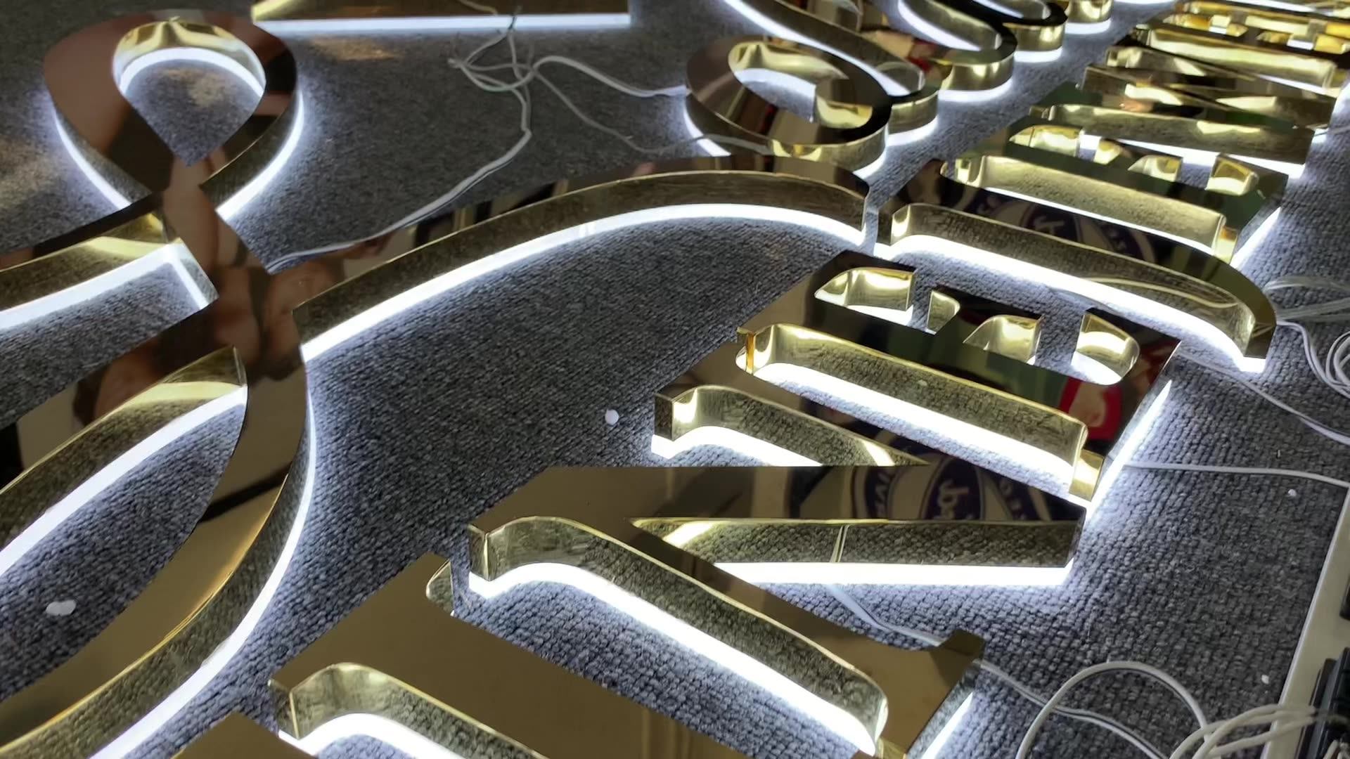 Custom Indoor Wall Mounted Backlit Logo Led Letters Sign With Metal ...