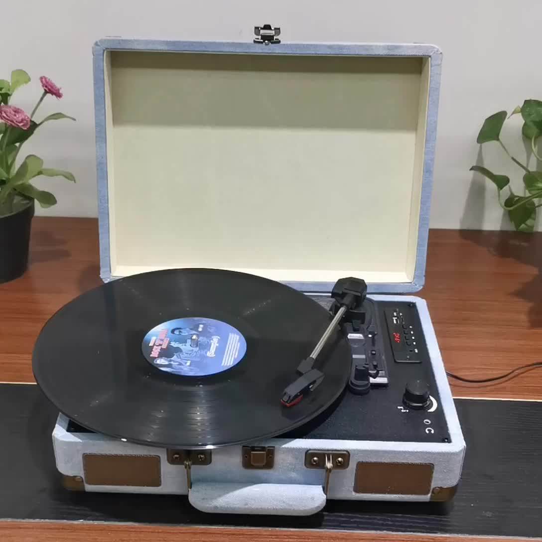 Vintage Retro Portable Bt Modern Multiple Gramophone Phono Vinyl Disc ...