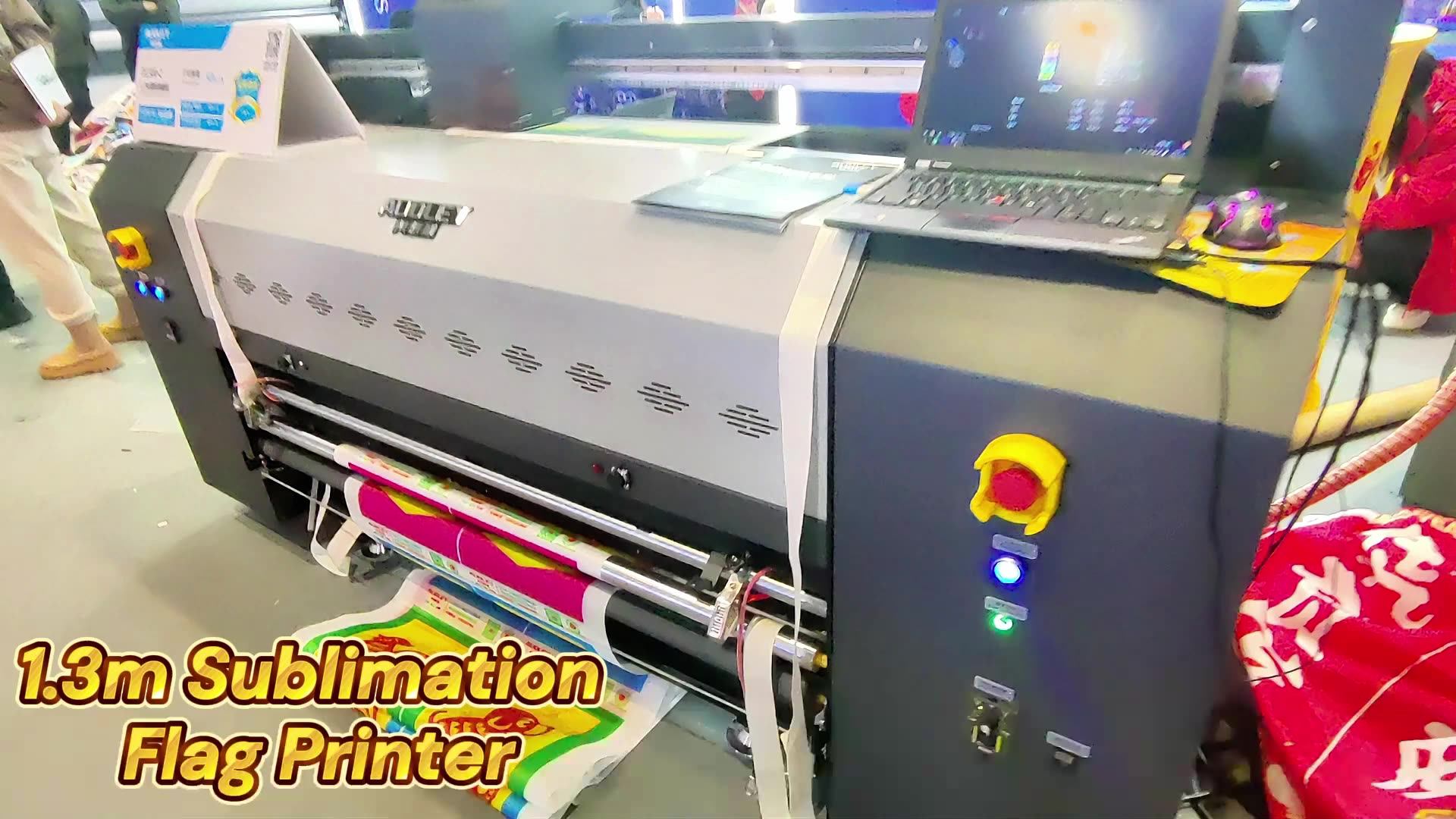 Yinstar 1.3m Direct Sublimation Flag Banner Printer 2 I3200 Print-head ...