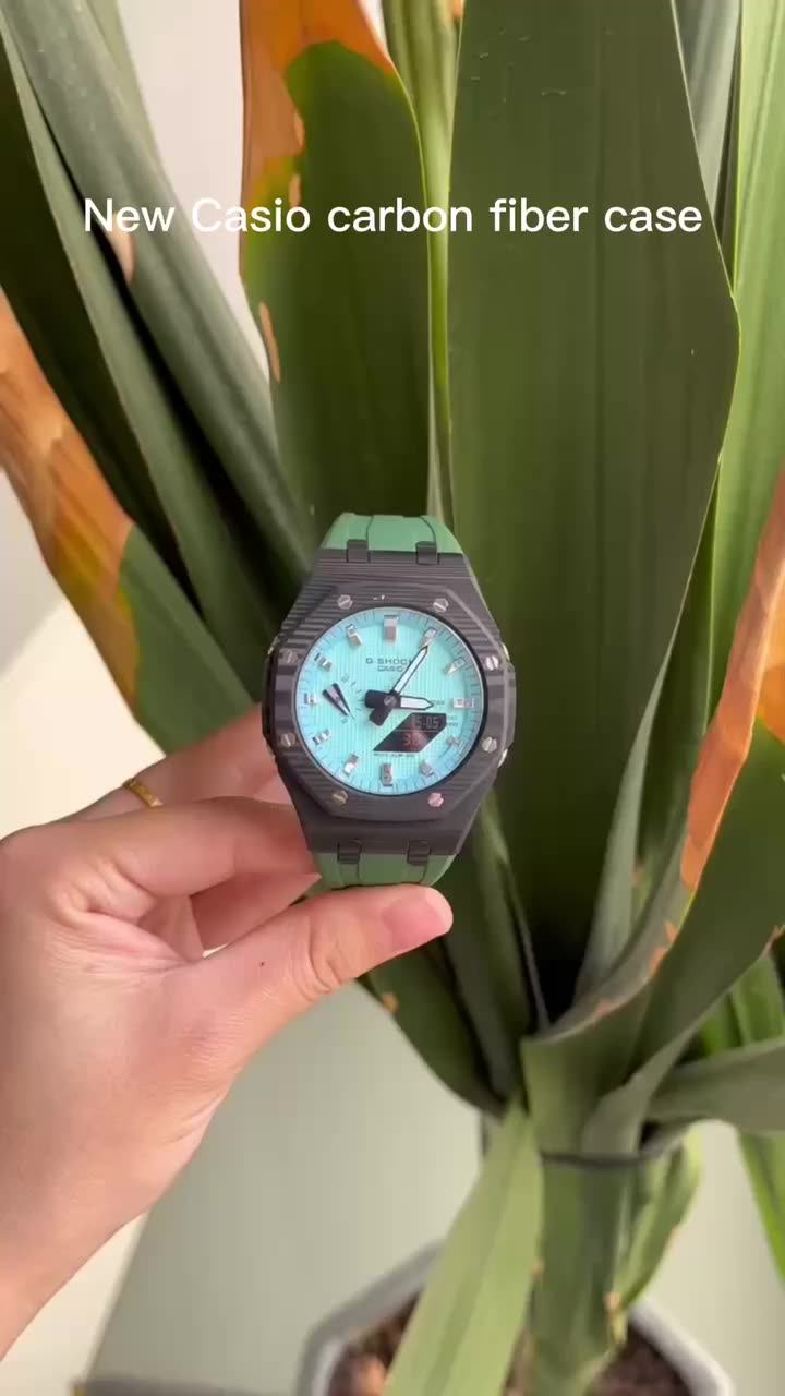 For Casioak Ga2100 Carbon Fiber Mod Kit Metal Luxury Wristband Modified ...