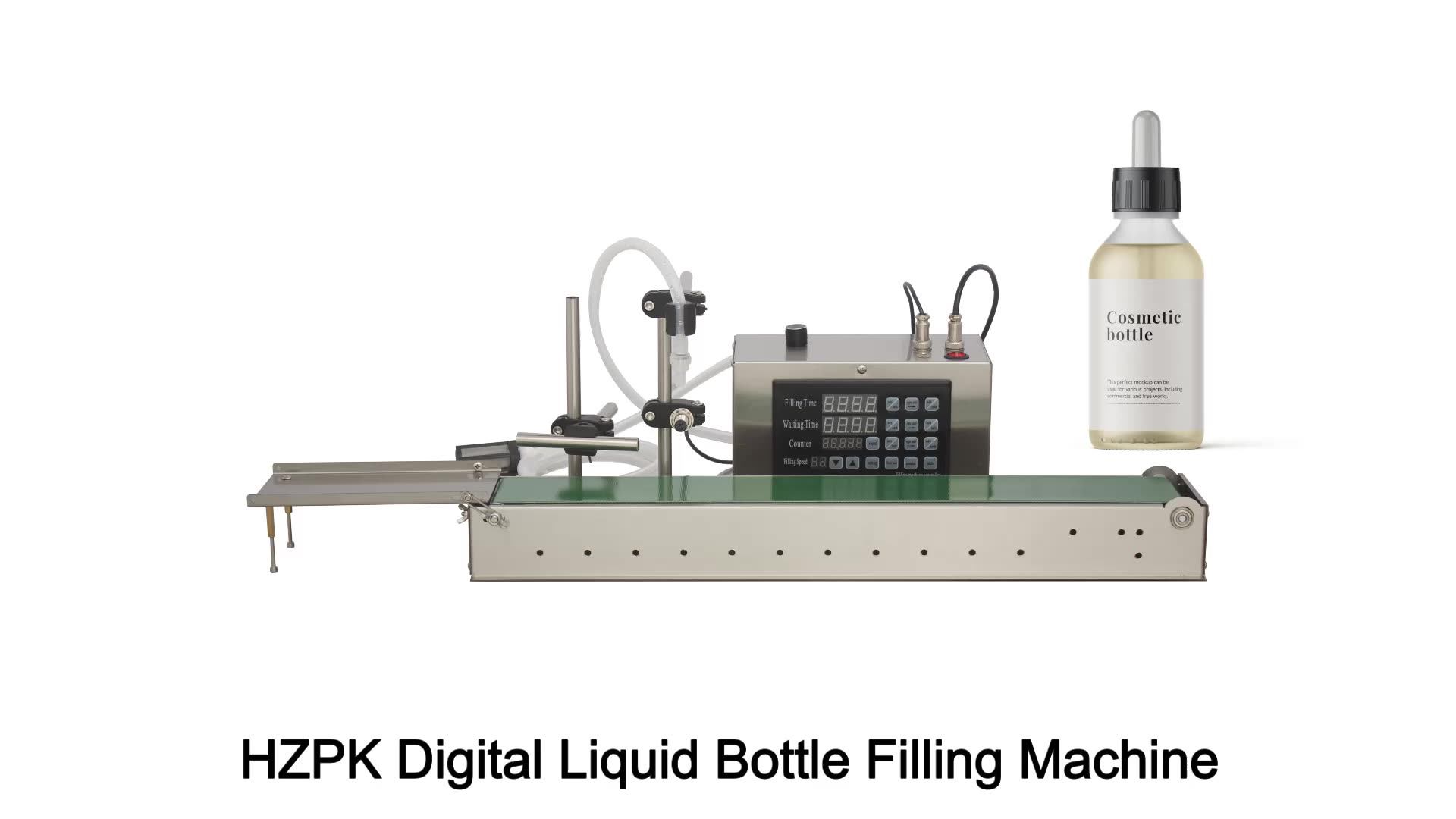 Hzpk Automatic Liquid Filling Machine With Conveyor Belt Glass Plastic ...
