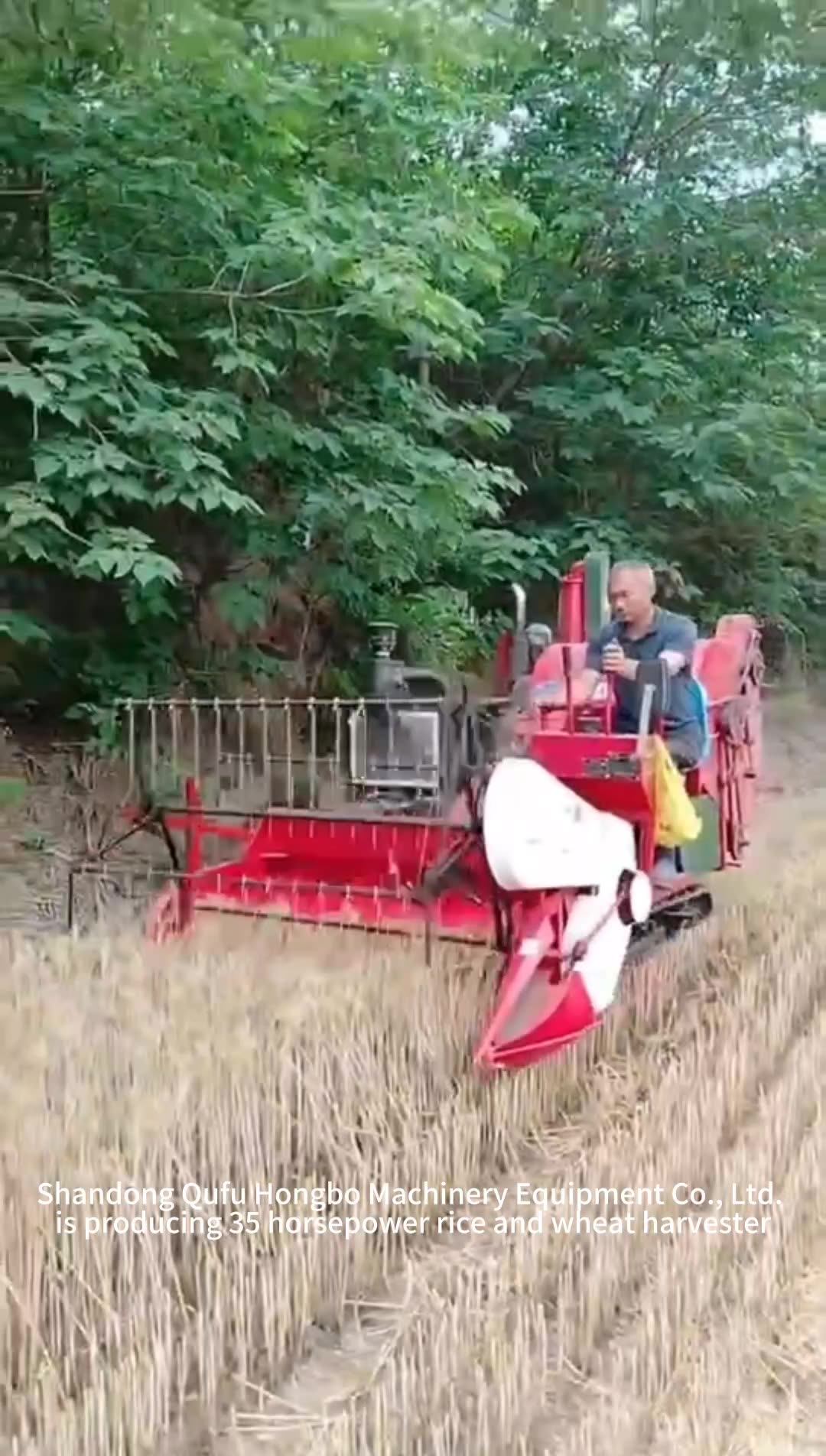 Diesel 15hp Rice Harvesting Machine Handheld Wheat Combine Price Of ...