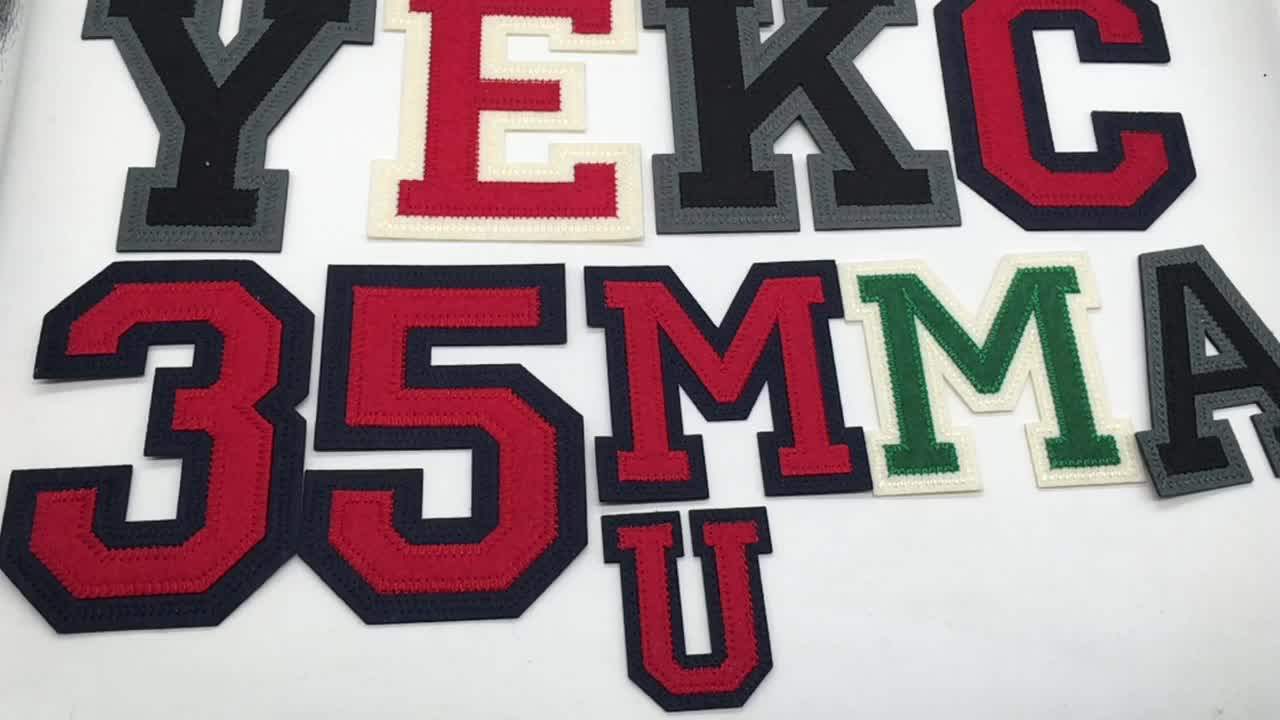 Custom Numbers Alphabet Letters C Varsity Applique Felt Embroidery ...