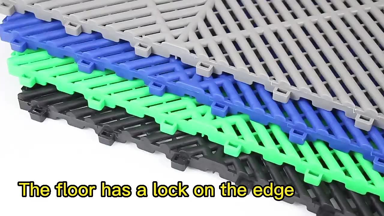 Vented Drainage Plastic Industrial Interlocking Floor Tiles For Car ...