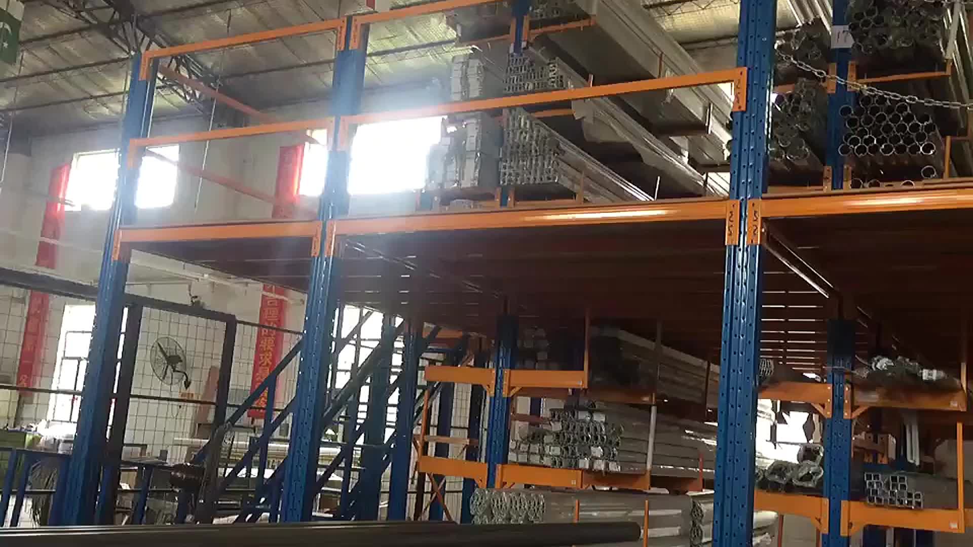 Warehouse Attic Loft Mezzanine Floor Metal Grating Shelves Folding Work ...