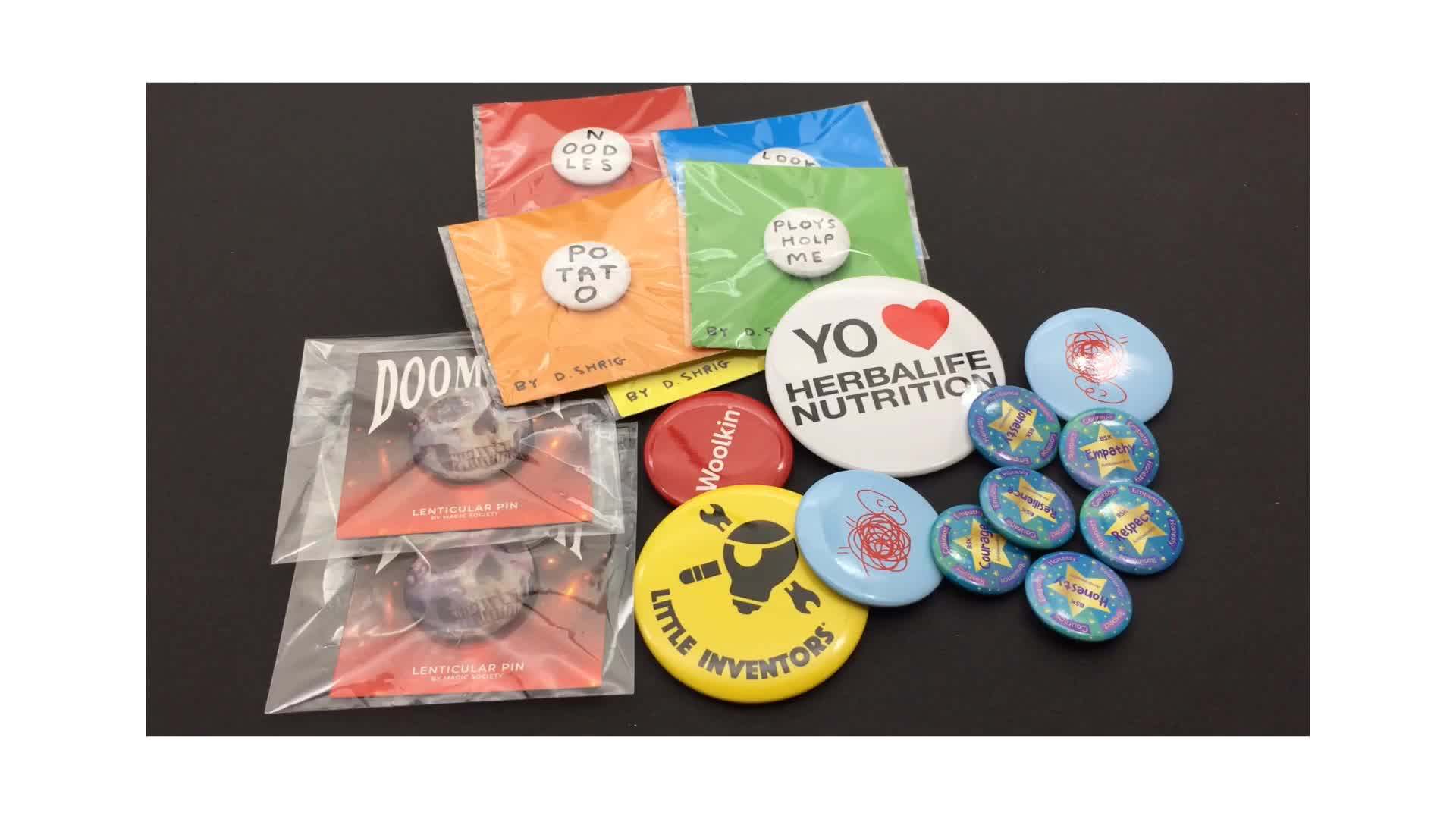 Custom Logo Badge Set With Safety Pin Button And Backing Card - Buy ...