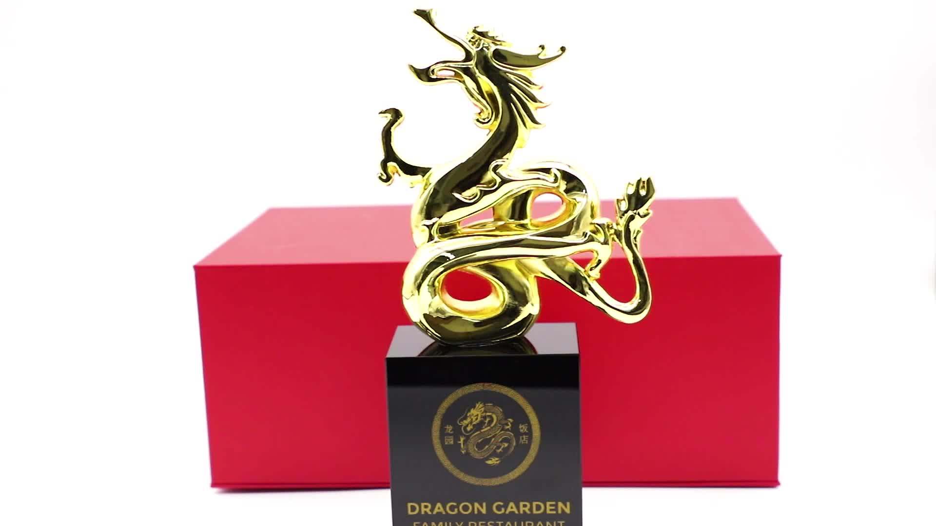 Custom Design High Quality Metal Dragon Trophy With Crystal - Buy ...