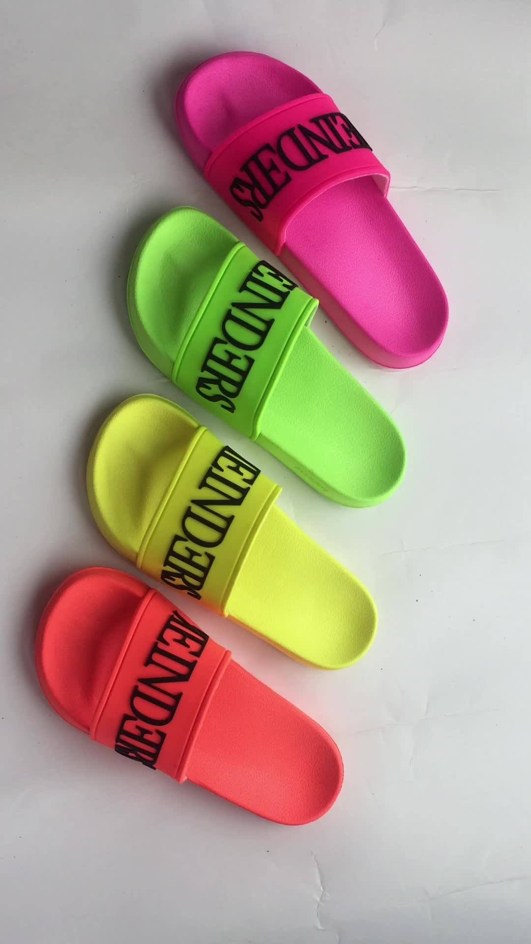 Neon Color Sandal Slides,Neon Slides Women,Neon Yellow Color Slides ...