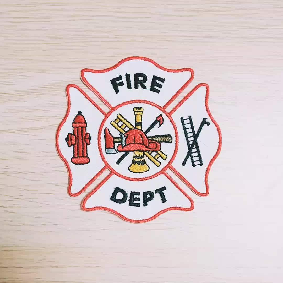 Custom Embroidered Fire Brigade Rescue Department Embroidery Badge ...