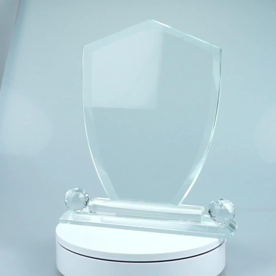 Customize Shield Shape Crystal Plaque Award Gift With Luxury Base - Buy ...