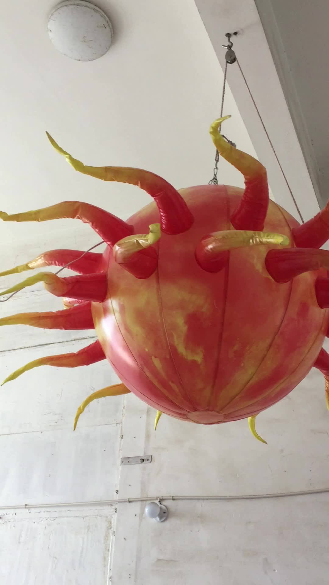 Hanging Balloon Decoration Inflatable Led Lighting Sun Balloon For ...