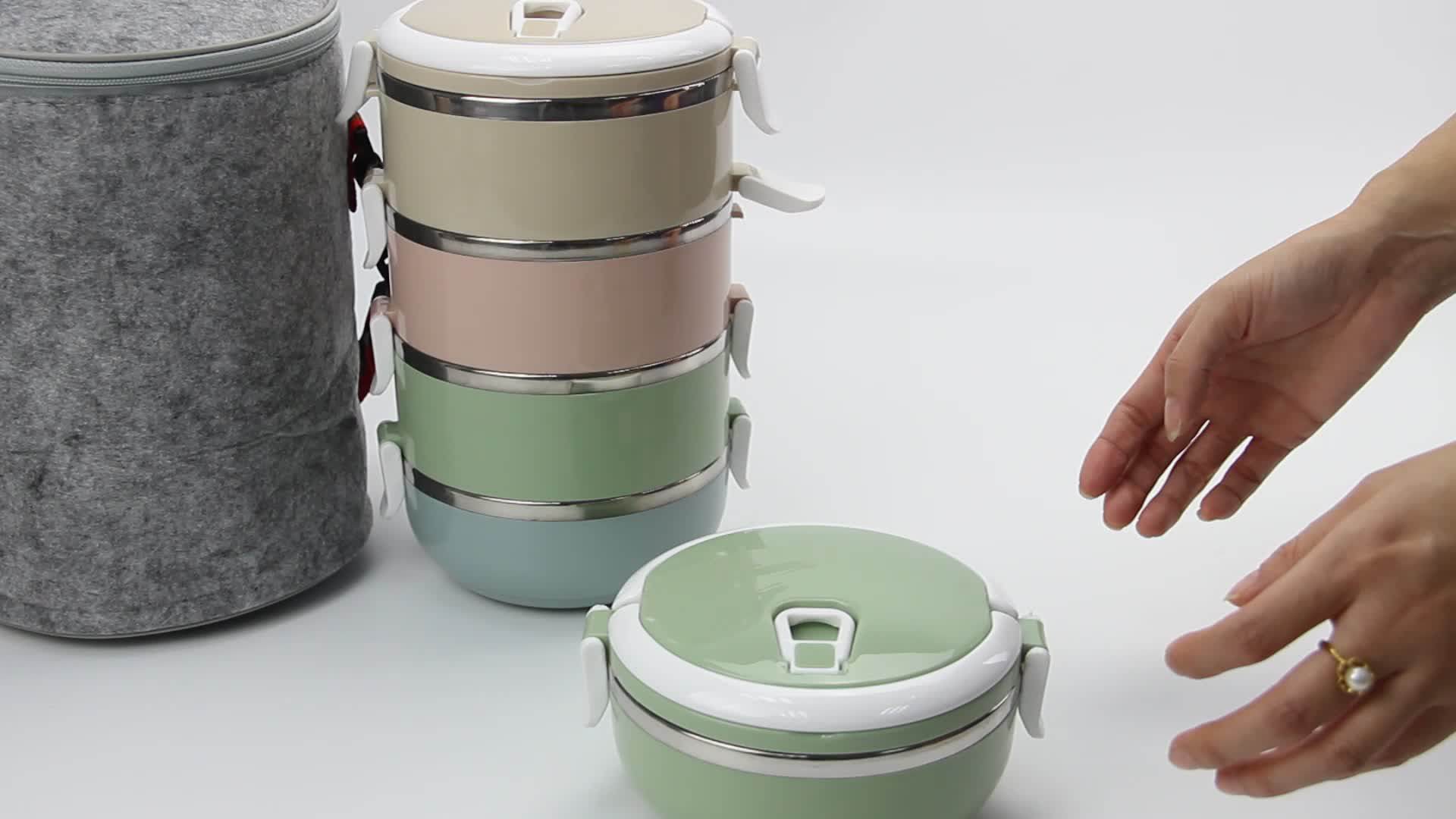 High Quality Multicolor Stackable Stainless Steel Vacuum Bento Lunch ...