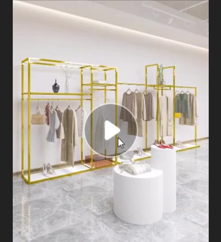 Clothing Display Shelf Floor Type Island Display Shelf Stainless Steel ...