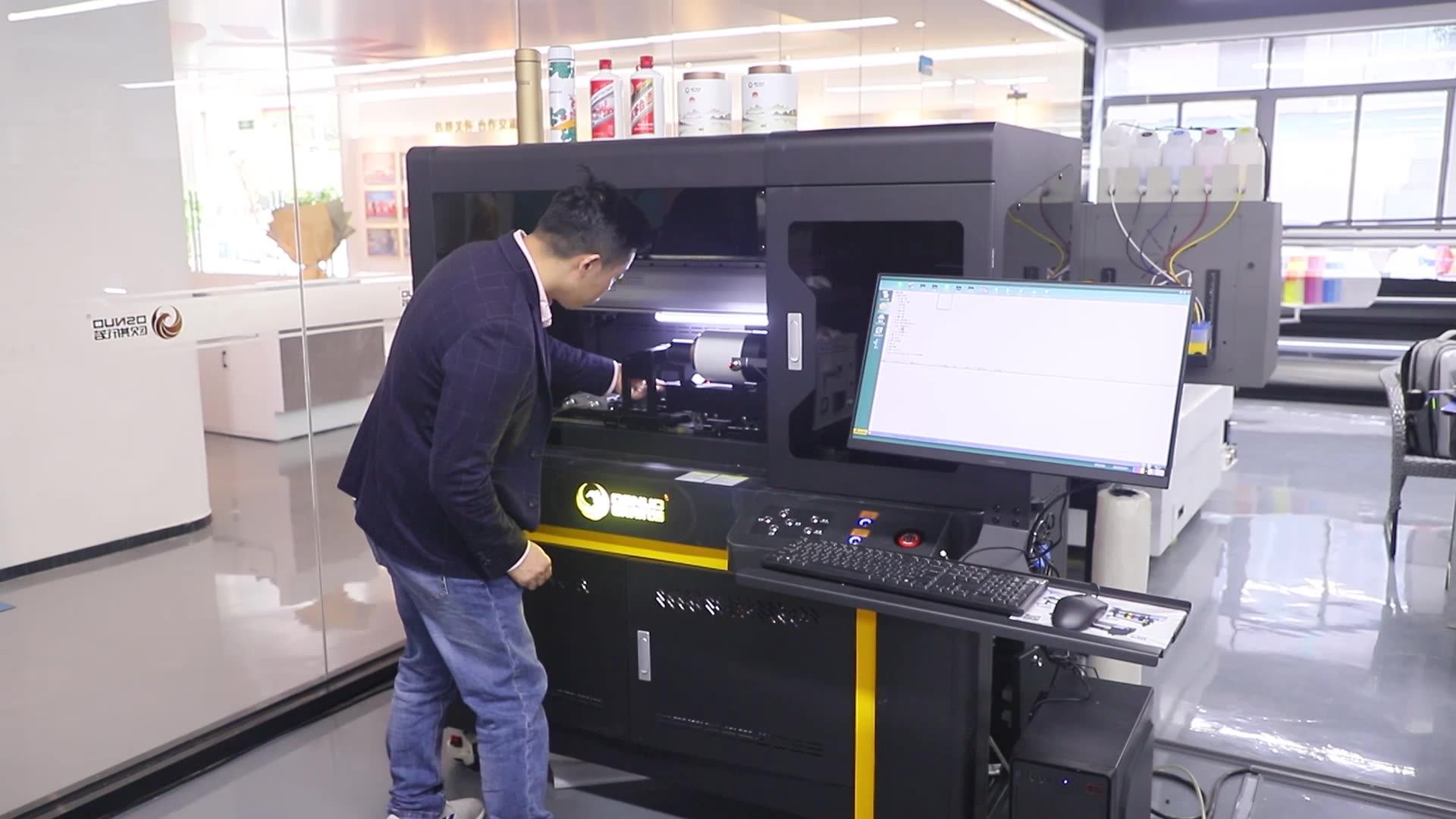 Osnuo Professional Bottle Plastic Cup Cone Cylinder Uv Printing Machine High Speed Uv Aluminum ...