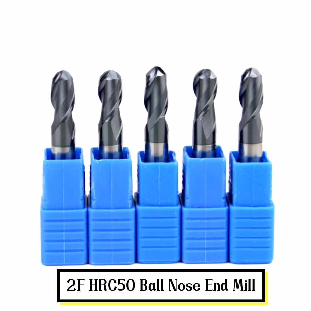 Rld Hrc50 2 Flutes Solid Carbide Ball Nose Cnc Endmill Tool Cutting ...