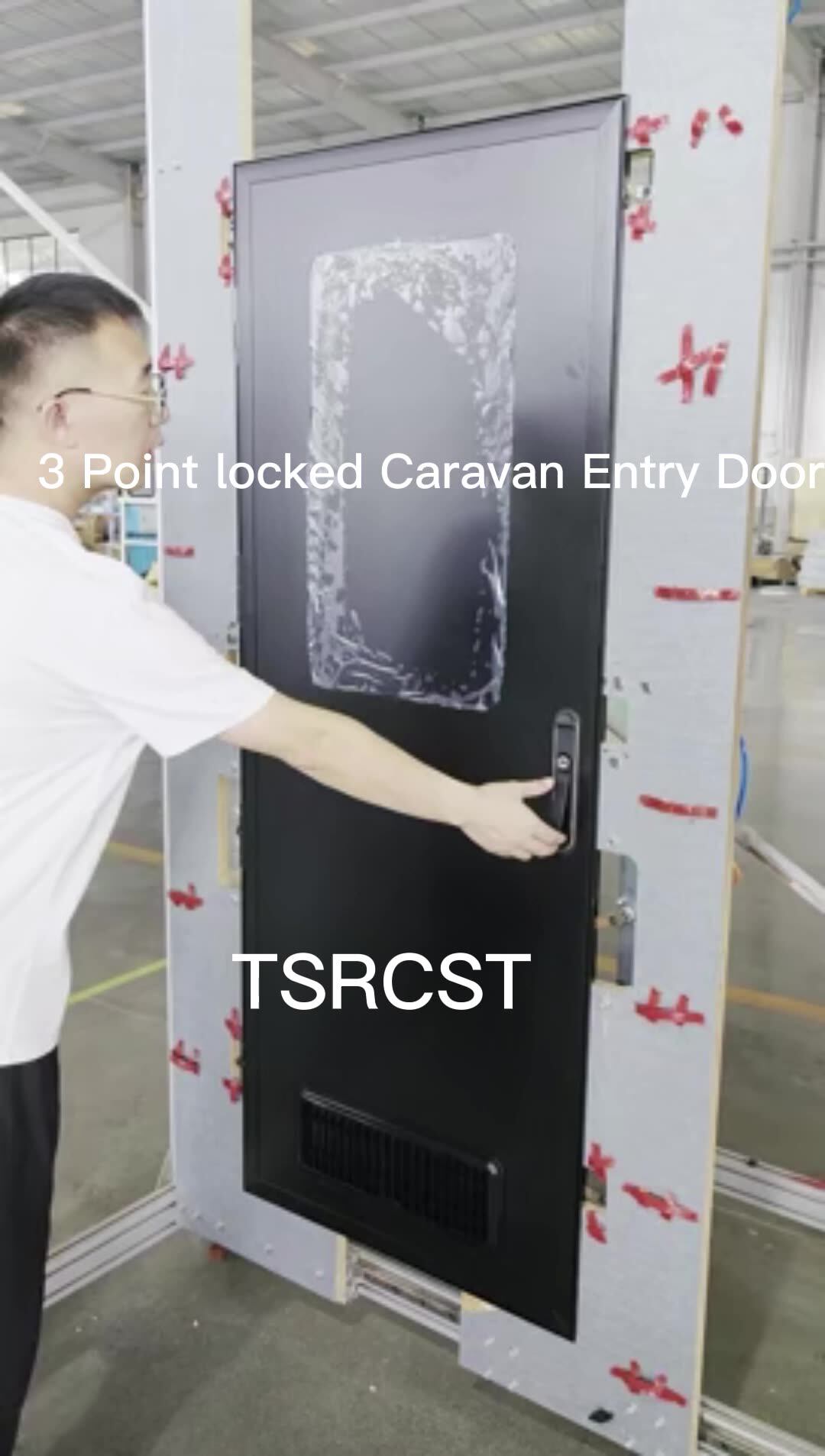 Black Alloy Caravan Door Rv Door Motorhome Door With 3 Point Lock - Buy ...