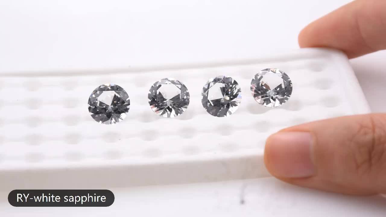 Synthetic White Sapphire Stone Price Round White Sapphire - Buy White ...