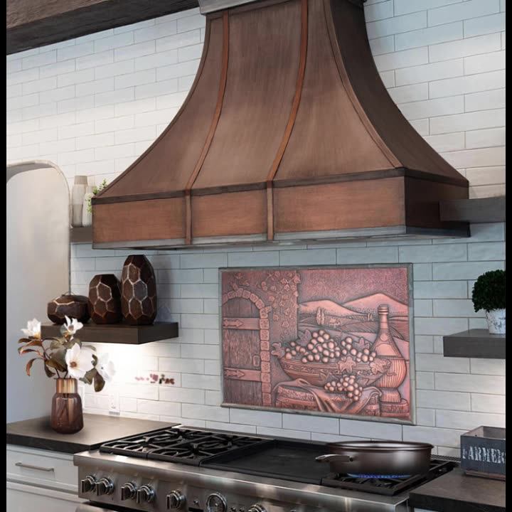 Copper Murals Tuscan Classic Design Kitchen Decoration Back Splash Hand ...