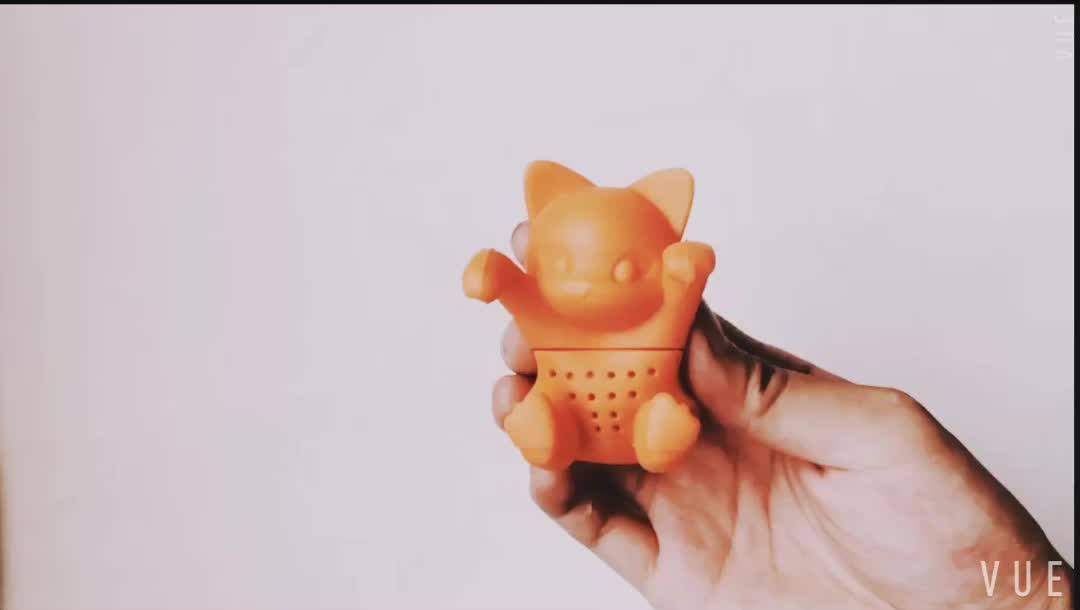 Kitten Cat Tea Infuser Silicone Loose Leaf Orange,Cute Tea Strainer Set ...