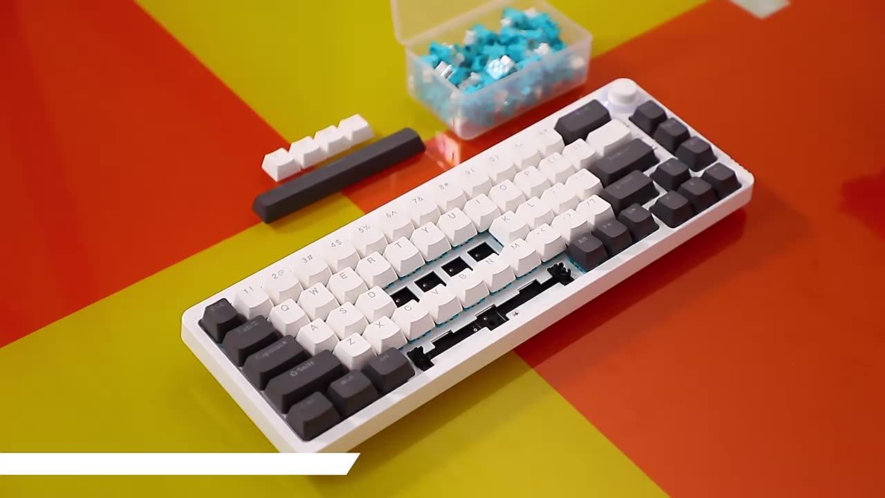 Kf068 Print Pbt Keycaps Mini Blue Switch 70% Iso De Rgb Backlit Wired ...