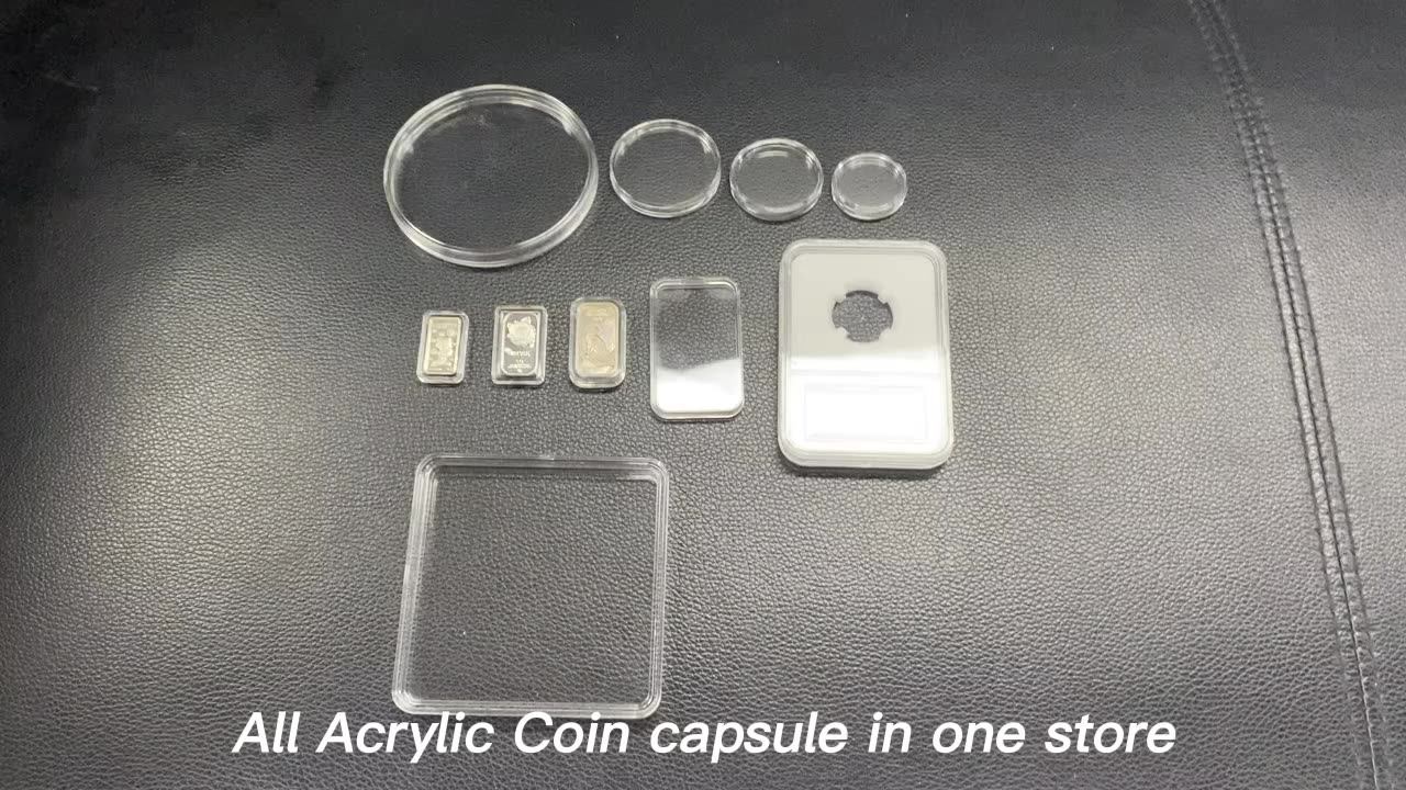 Custom Clear Acrylic Plastic Coin Capsule Round Square Rectangle Graded ...