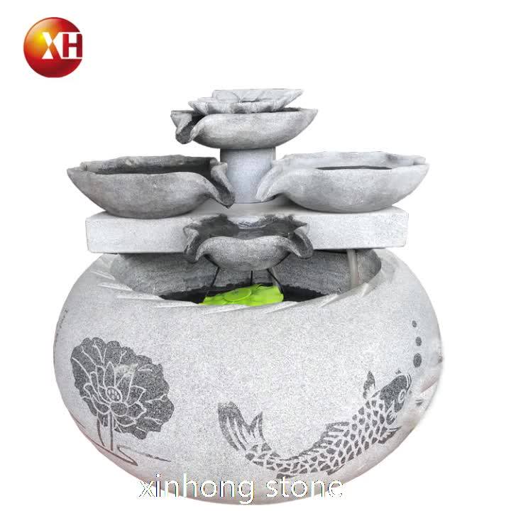 Natural Granite Carved Cascade Garden Stone Home Small Fountain (24 ...