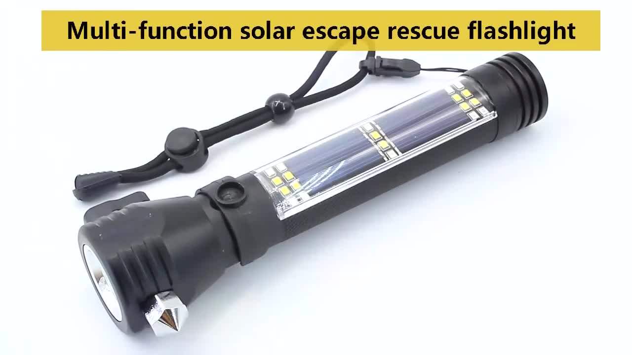 Multi-function Car Emergency Tool Solar Led Flashlight Torch - Buy ...
