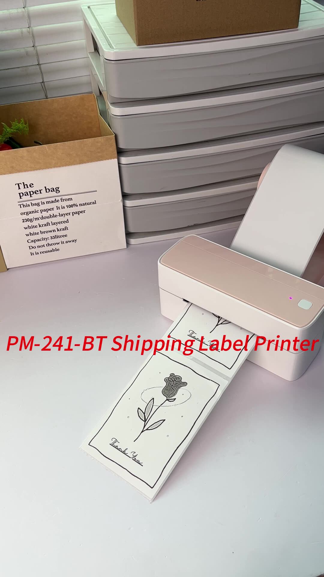 4x6 Label Printer Bt Shipping Label Printer Phomemo Pm241-bt Printing ...